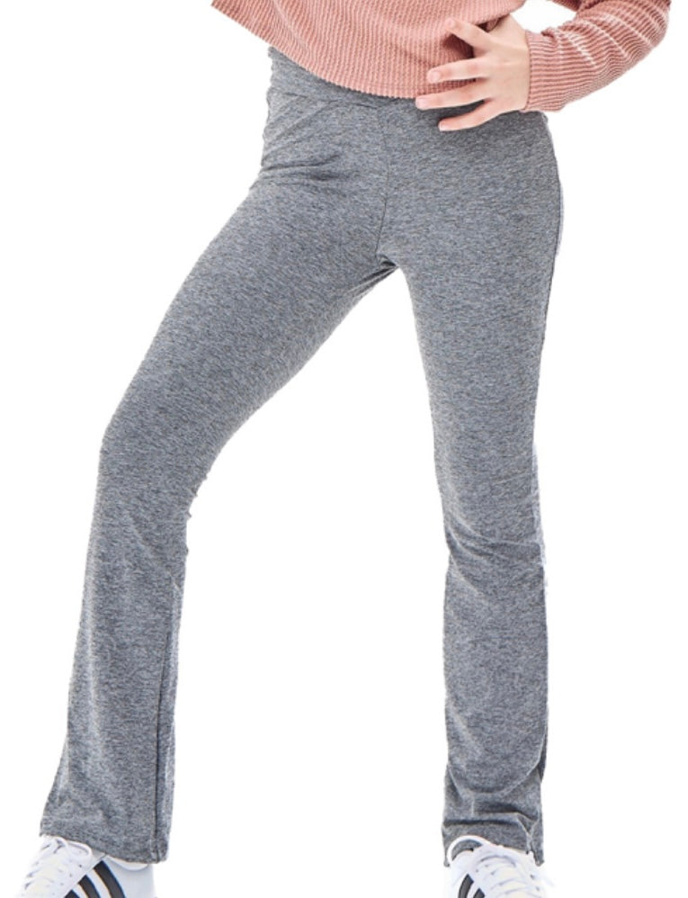 Grey Crossover Waist Flare Pants-FINAL SALE – Blessings and Butterflies