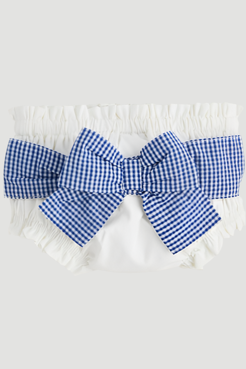 Mud Pie Diaper Cover Navy Check Bow – Blessings and Butterflies